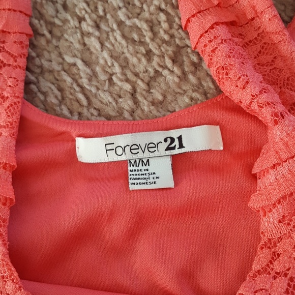 Forever 21 | Dresses | Pretty Forever 2 Peach Pink Layered Lace Dress ...